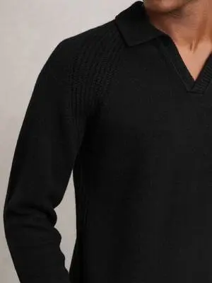 REISS Banbury Wool-cashmere Open-collar Jumper