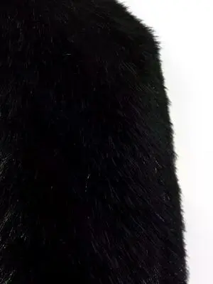 STAND STUDIO Faux Fur Zip-up Jacket - Black