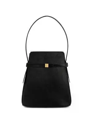 TOTEME Leather Bucket Bag - Black