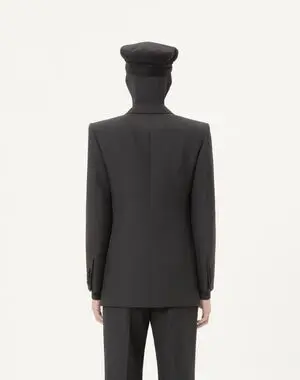 Valentino Garavani Double-breasted Wool Gabardine Jacket - Black