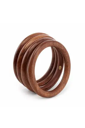 KENNETH JAY LANE Wood Bangle Bracelets Set