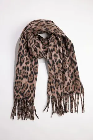 Velvet By Graham & Spencer Leopard Scarf - Natural