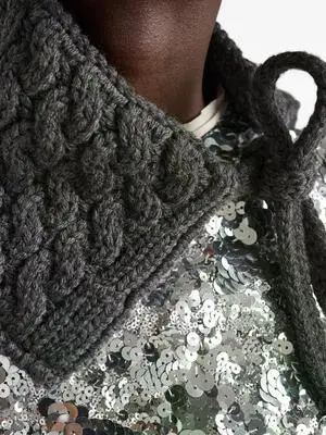 Prada Cable-knit Wool Collar - Grey