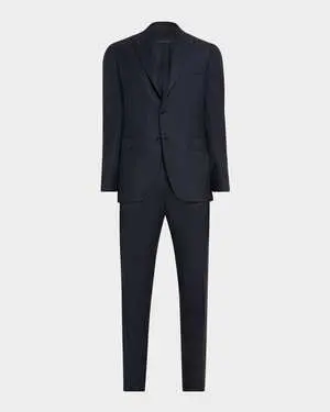 Brioni Wool Micro-plaid Two-piece Suit - Blue