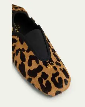 Valentino Garavani Rythmika Leopard Calf Hair Loafers