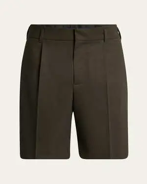 Jacquemus Relaxed Single-Pleated Shorts - Dark Khaki