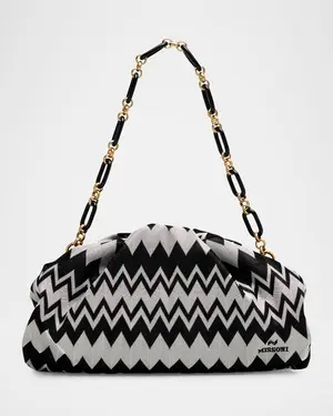 Missoni Ruched Optical Wave Zigzag Pouch