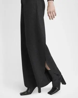 Alaïa Wool Flannel Petal Pants - Anthracite