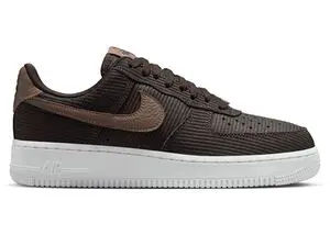 Nike Air Force 1 Low '07 Corduroy Sneakers - Velvet Brown/white/metallic Silver