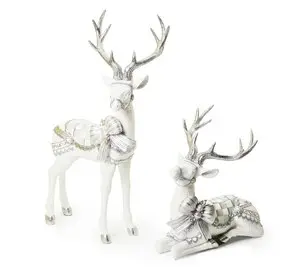 MACKENZIE-CHILDS As Is Set Of 2 Crystal Palace Deer - One-color
