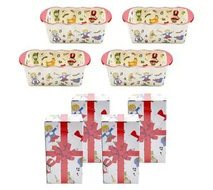 TEMP-TATIONS Seasonal Set Of 4 Ruffled Loaf Pans W/ Boxes - One-color