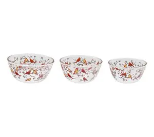 TEMP-TATIONS Seasonal Set Of 3 Glass Bowls - One-color
