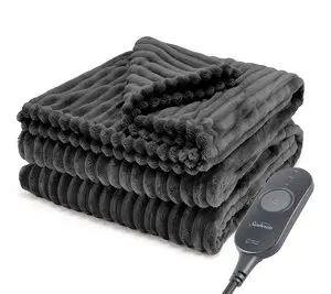 SUNBEAM Textured Velvet Heated Throw