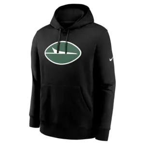 Nike New York Jets Club Logo Nfl Pullover Hoodie - Black