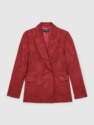 REISS Atelier Jacquard Double-breasted Blazer
