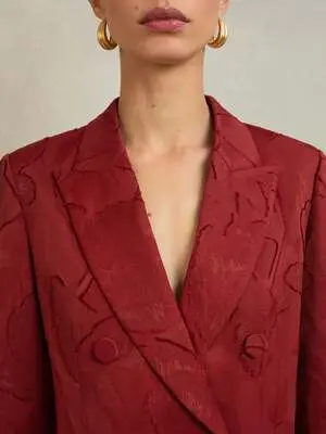 REISS Atelier Jacquard Double-breasted Blazer