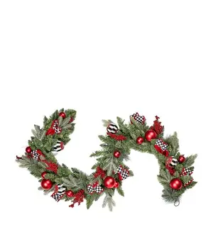 MACKENZIE-CHILDS Merry Christmas Illuminated Garland - Red