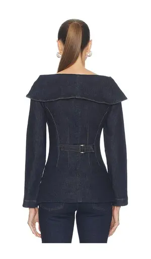 ALIGNE Denim Blazer With Notched Lapel