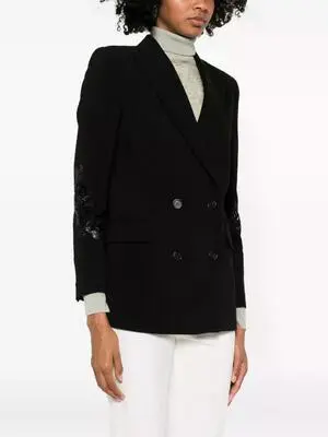 ERMANNO FIRENZE Sequin-embellished Double-breasted Jacket