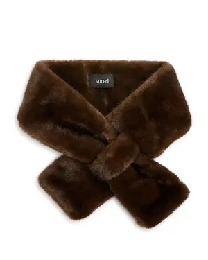 Surell Faux Fur Scarf - Brown
