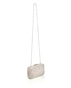 Aqua Shireen Rhinestone Clutch