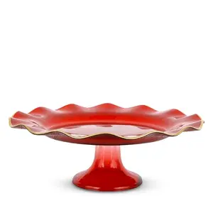 VIETRI Holiday Glass Cake Stand - Red