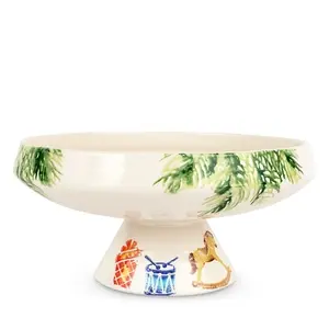 VIETRI Nutcrackers Pedestal Fruit Bowl - Green