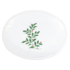 VIETRI Aria Holiday Oval Platter - Green