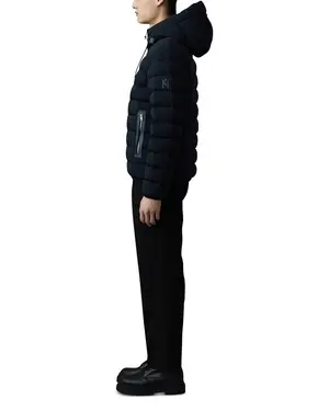 Mackage Agile-360 Stretch Hooded Light Down Jacket - Black