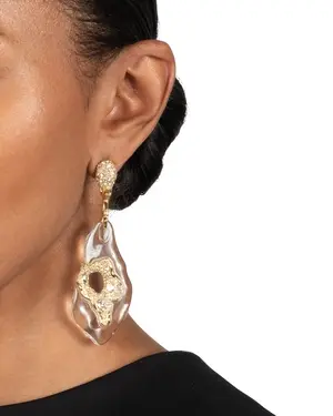 Alexis Bittar Lucite Geode Statement Earrings