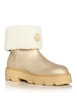Moncler Silver Tone Boots For Women