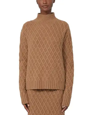 Max Mara Pure 2 Moli Funnel Neck Cable Knit Sweater
