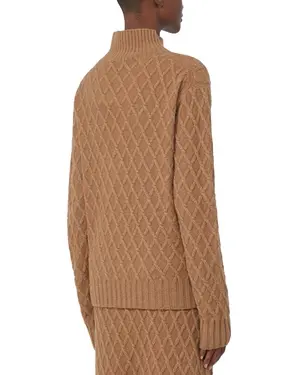 Max Mara Pure 2 Moli Funnel Neck Cable Knit Sweater