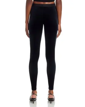 Versace Bistretch Techno Velvet Leggings