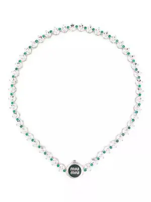 Miu Miu Crystal Necklace - Silver
