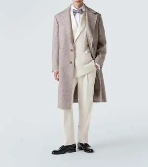 Brunello Cucinelli Herringbone Wool And Alpaca-blend Overcoat