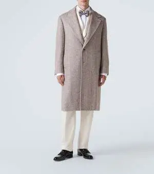 Brunello Cucinelli Herringbone Wool And Alpaca-blend Overcoat