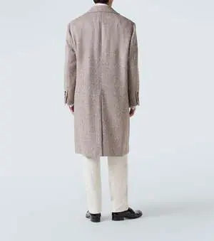 Brunello Cucinelli Herringbone Wool And Alpaca-blend Overcoat