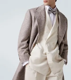 Brunello Cucinelli Herringbone Wool And Alpaca-blend Overcoat