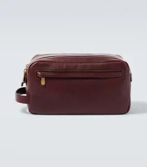 Brunello Cucinelli Leather Vanity Bag - Burgundy