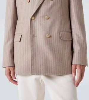 Brunello Cucinelli Striped Cashmere And Silk Blazer