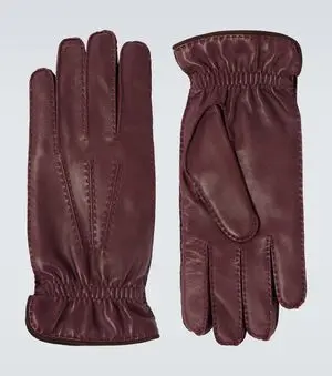 Brunello Cucinelli Leather Gloves - Burgundy