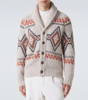 Brunello Cucinelli Jacquard Wool-blend Cardigan