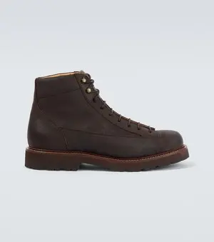 Brunello Cucinelli Leather Lace-up Boots - Brown