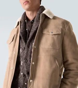 Brunello Cucinelli Shearling-lined Suede Jacket