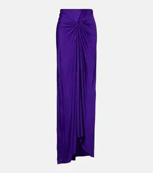 Asymmetric Pleated Maxi Skirts