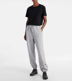 Adidas By Stella McCartney Cotton-blend Fleece Sweatpants - Grey