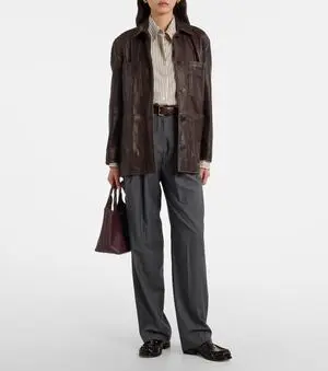 THE FRANKIE SHOP Peri Striped Poplin Shirt - Beige