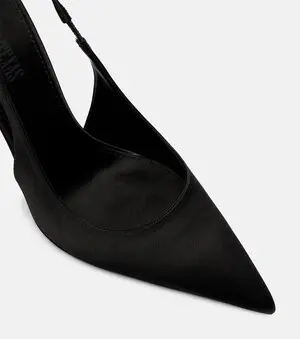 Paris Texas Lidia 105 Satin Slingback Pumps - Black