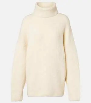 TOTEME Alpaca And Wool-blend Turtleneck Sweater - White